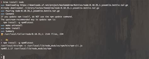 macos upgrade node js to the latest version on mac os