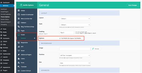 how to make the footer full width betheme support center