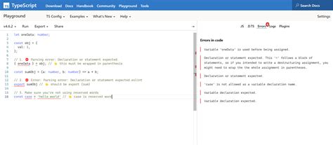 declaration or statement expected error in typescript delft stack