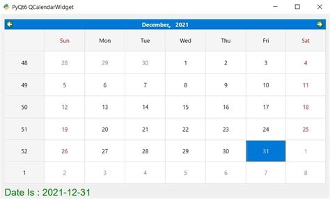 how to create calendar in python and pyqt6 geekscoders