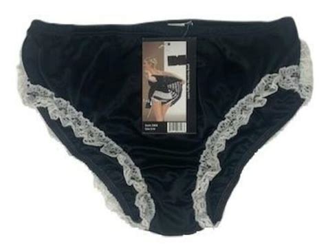 Lace Ruffle Rhumba Brief Spanks Panty Black And White Womans