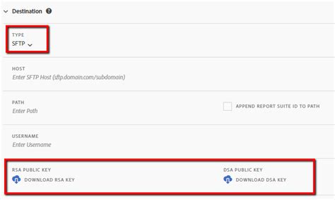 obtain authorized keys file required for adobe sftp connection
