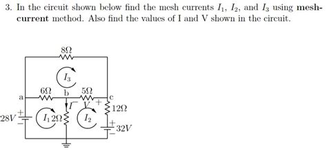 solved in the circuit shown below find the mesh currents i1