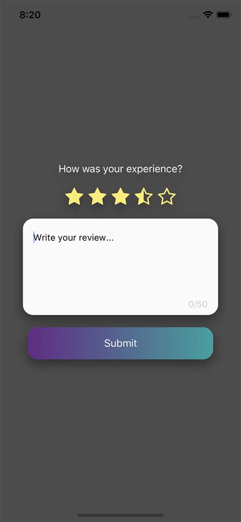 review modal with dynamic rate system and comment feature
