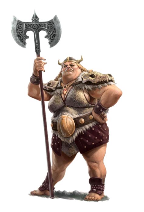 Female Hill Giant Fighter Barbarian Chieftess Pathfinder Pfrpg Dnd D
