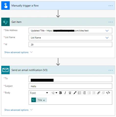 microsoft flow example crud operation on sharepoint list code