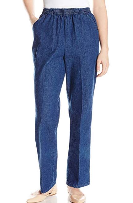 Chic Classic Collection Womens Cotton Pull On Pant With Elastic Waist