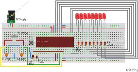 multiple led blinking using pic microcontroller