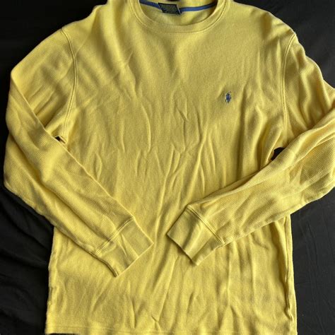 💛🌞 Polo Long Sleeve Thermal T Shirt 🌞💛 Size M L Depop