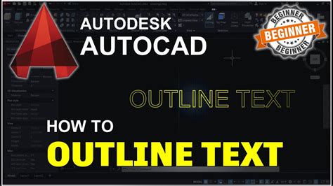 autocad how to outline text tutorial youtube
