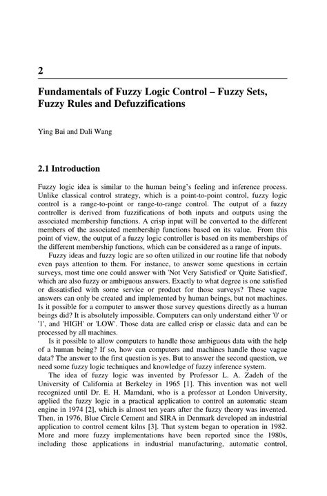 pdf fundamentals of fuzzy logic control — fuzzy sets fuzzy rules and