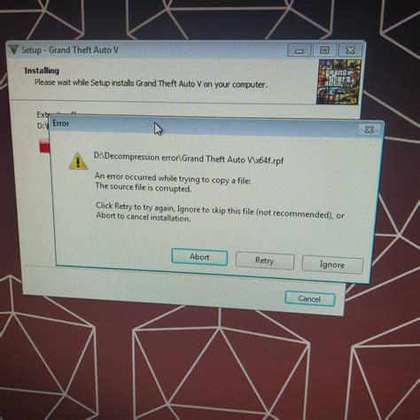 i m getting this error says decompression error code 12 and social club