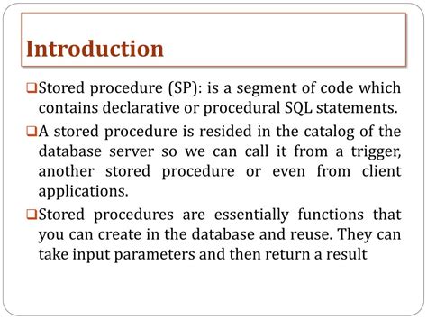Ppt Stored Procedures And Function 9 6 1 Powerpoint Presentation