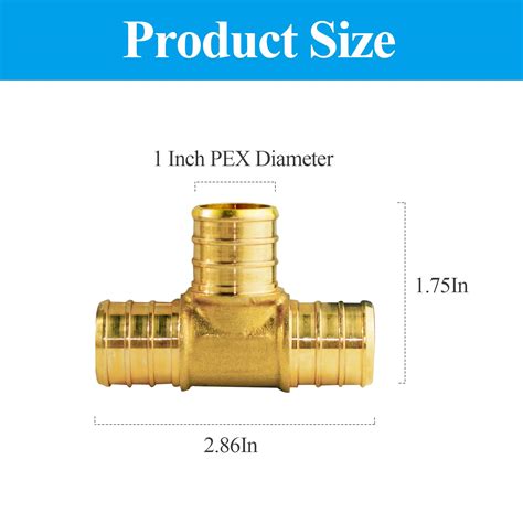 Wisewater 8 Pcs Pex Fittings 1 Inch 1 Inch Tee Brass