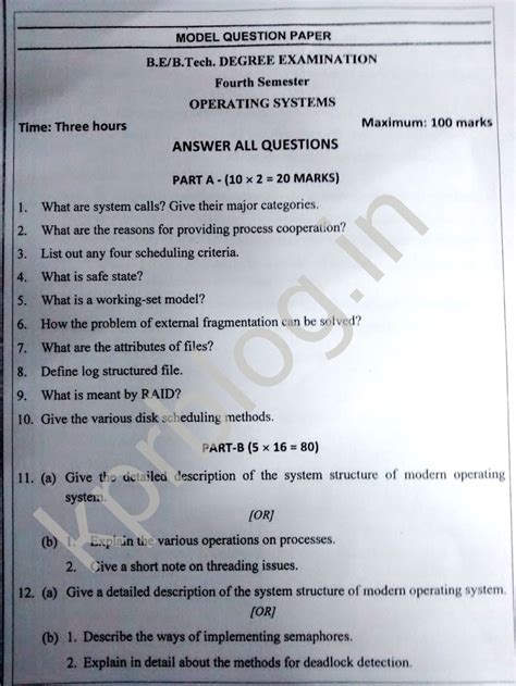 operating system model question paper cs6401