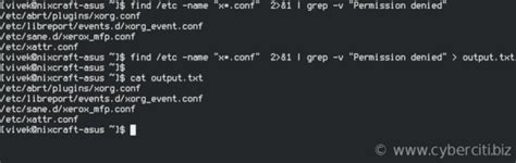 linux unix find command avoid permission denied messages nixcraft