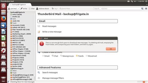 13 04 thunderbird mails not enough disk space ask ubuntu