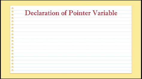 declaration and initialization of pointer variable youtube