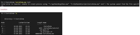 powershell terraform unable to intiate terraform stack overflow