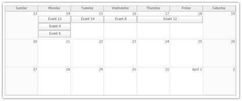 weeks view monthly event calendar daypilot
