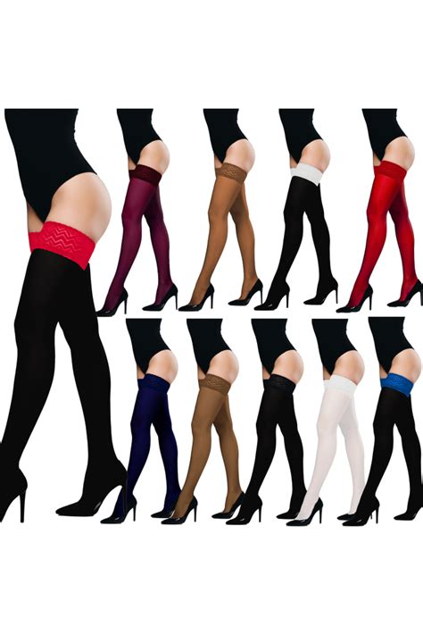 Lace Top Hold Ups 40 Denier Semi Opaque Size S 4xl