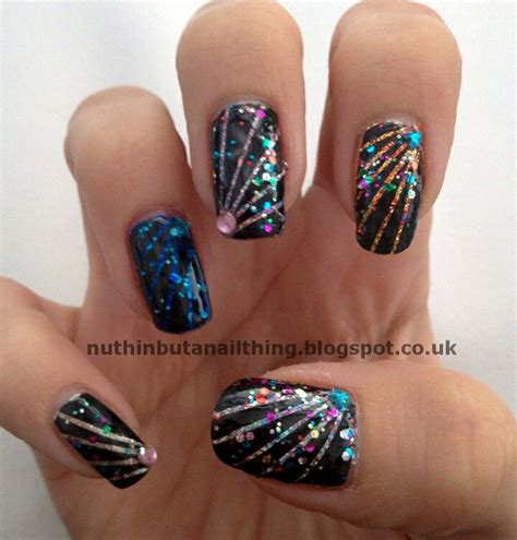 Firework Nails Bonfire Night Firework Nails New Years Nails New