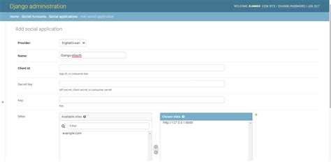 how to authenticate django apps using django allauth digitalocean