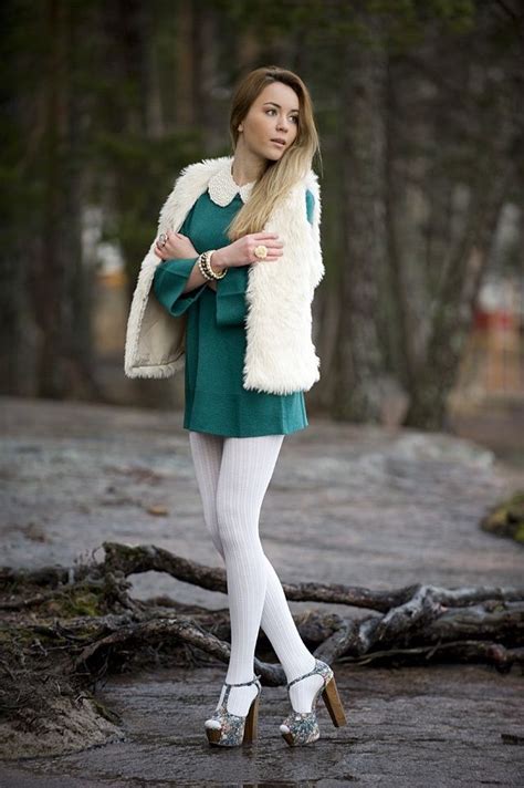 50 Fresh New Ways To Wear White Tights Sortashion White Tights