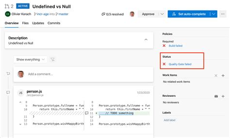 blocking the merge of pull requests on failed quality gate with azure