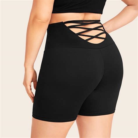 Buy Solid Womens Elastic High Waist Leggings Tight Sports Shorts Yoga