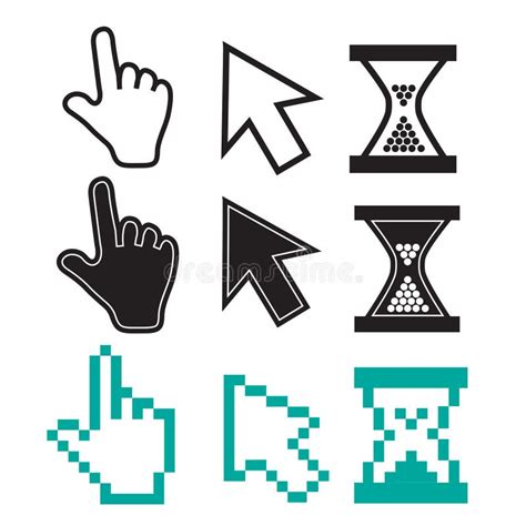 Pixel Cursors Icons Stock Vector Illustration Of Arro