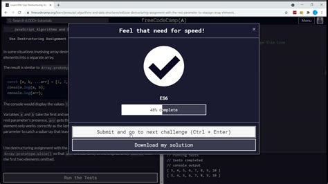 learn es6 15 31 use destructuring assignment with the rest