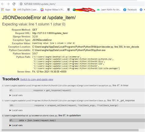 [solved] jsondecodeerror at update item expecting value line 1