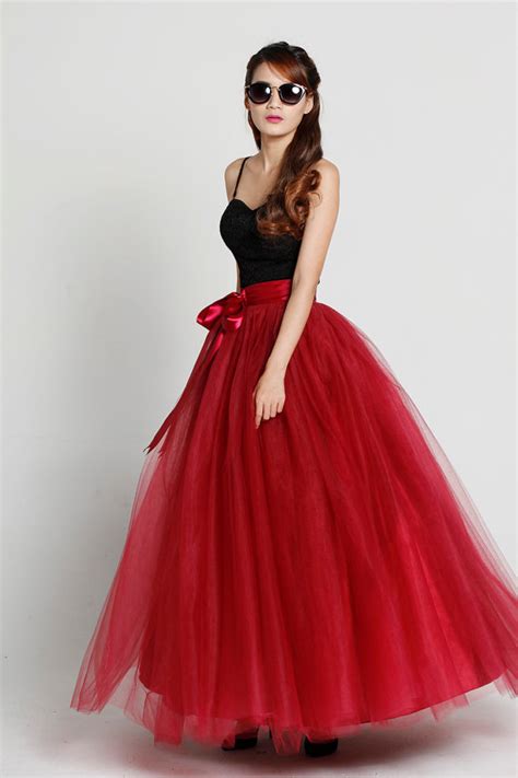 Women Wedding Maxi Full Tulle Skirt Apricot Floor Length Tulle Skirt