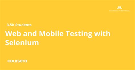 web and mobile testing with selenium coursera