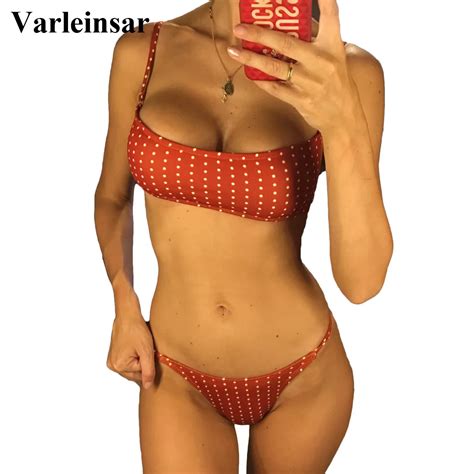 Buy 4 Colors Polka Dots Bather 2019 Bandeau Thong