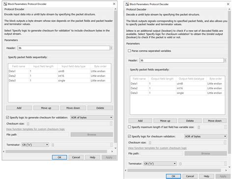 encode and decode serial data using c2000 based hardware matlab