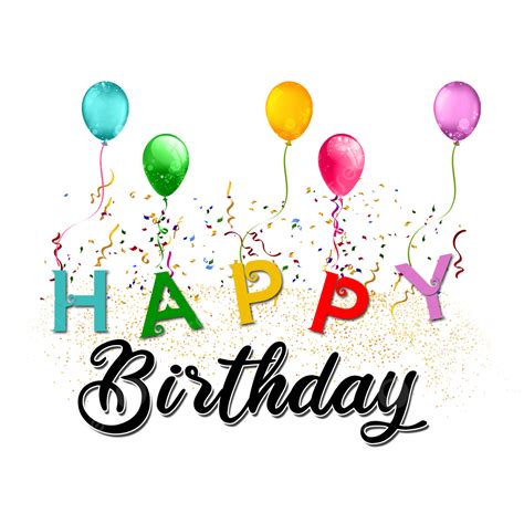 Happy Birthday Colorful Balloons And Ribbon Vector Happy Birthday