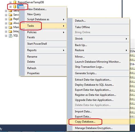 how to copy database from one server to another server in sql