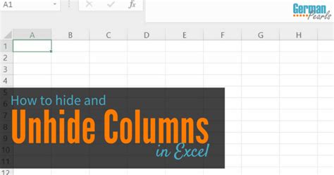how to hide and unhide columns in excel german pearls