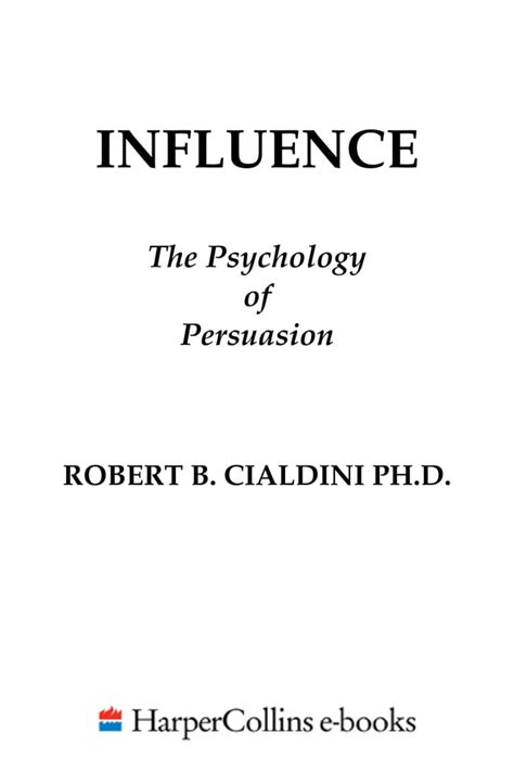Influence The Psychology Of Persuasion Pdfdrive Pdf
