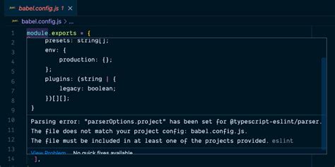 parseroptions project error · discussion 1851 · infinitered ignite