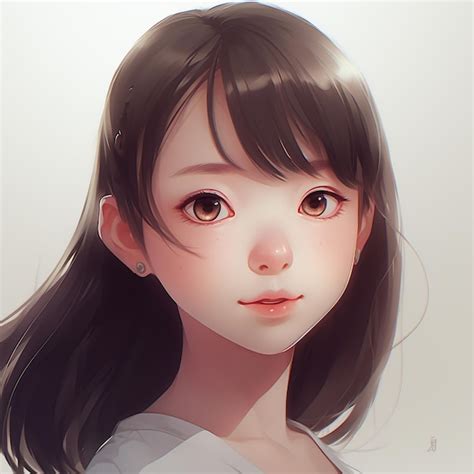 Premium Photo Anime Girl With Long Hair And Big Eyes Looking At The