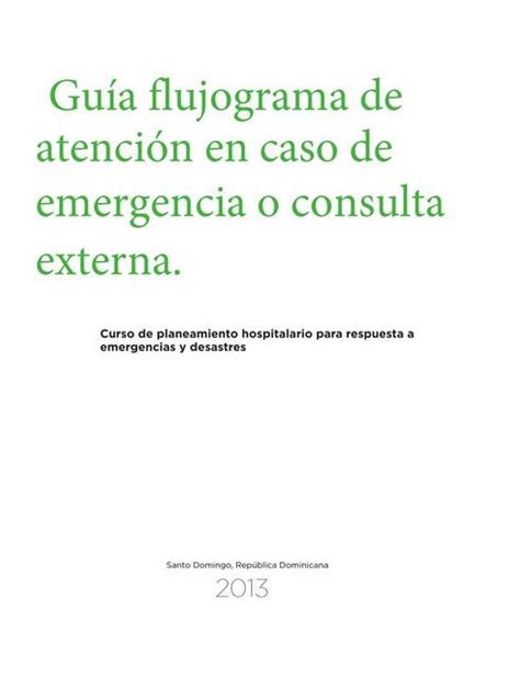 Guía Flujograma De Atención En Caso De Emergencia O Consulta Externa