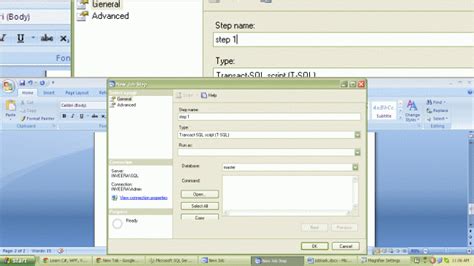 procedure to create a new job in sql server 2008