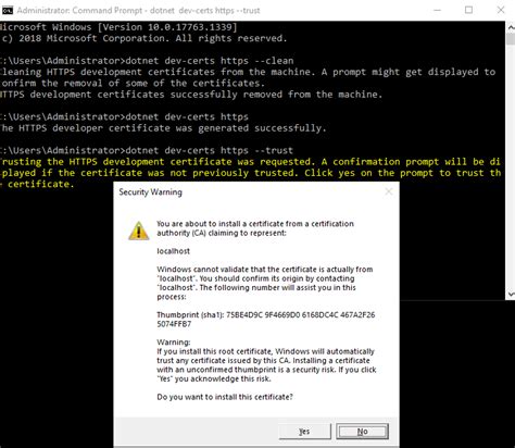 erorr the remote certificate is invalid according to the validation