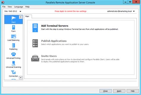 how to configure a terminal server