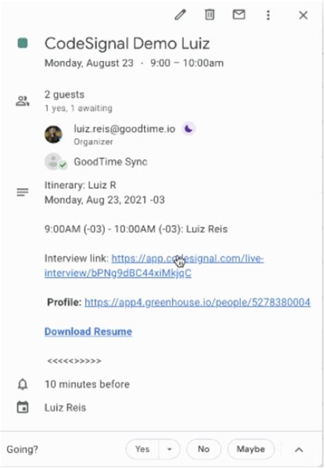 schedule codesignal interviews from goodtime codesignal