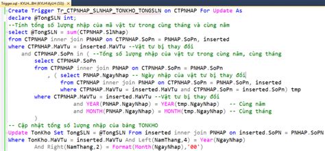 hướng dẫn sử dụng trigger trong sql server gia sư tin học
