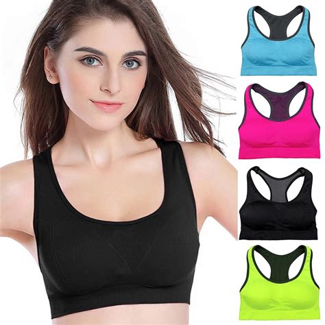 Women Sports Bra Push Up Padded Underwear Vest Fitness Running Gym
